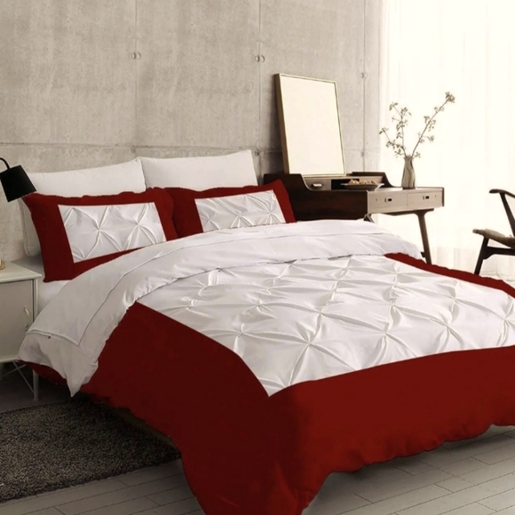 luxury rebel | Bedding | 3 Piece Duvet And Two Shims Burgundyred White ...
